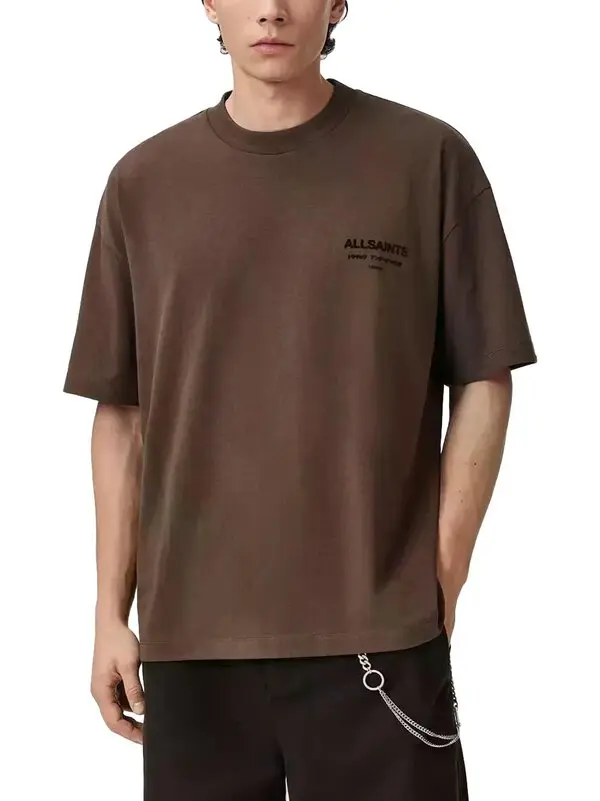 ALLSAINTS Logo-print Crew-neck T-shirt - Brown
