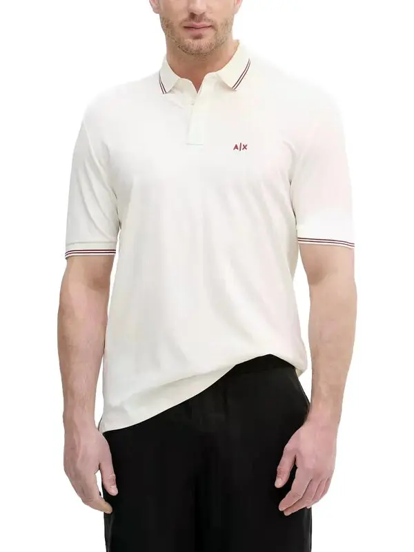Armani Exchange Logo-embroidered Polo Shirt - Neutrals