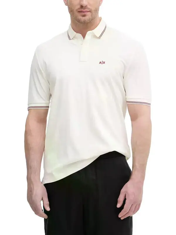 Armani Exchange Logo-embroidered Polo Shirt - Neutrals