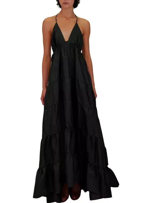Azeeza Kitty Olesia Tiered Maxi Dress - Black