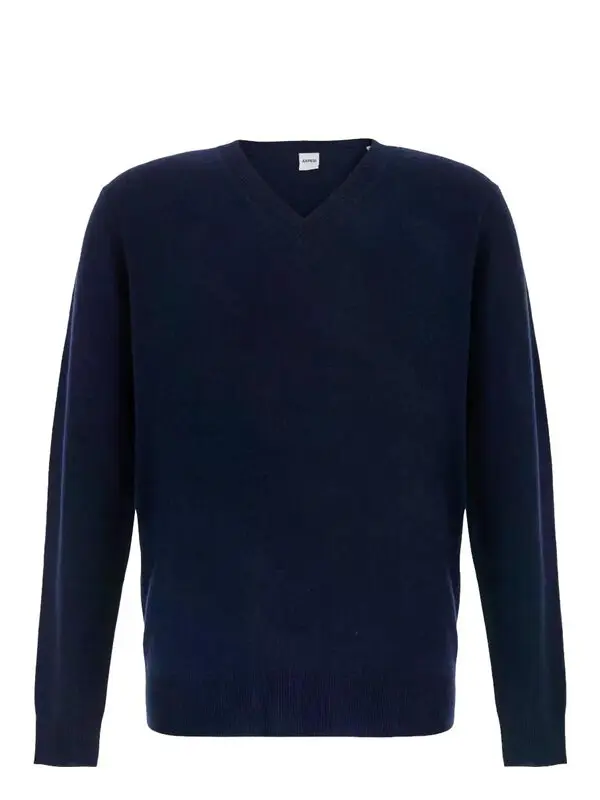 Aspesi V-neck Fine Knit Sweater - Blue