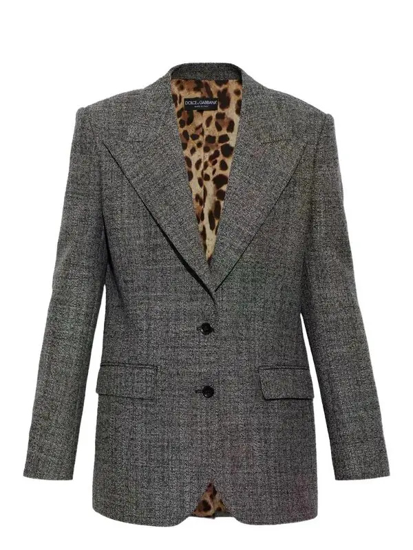Dolce & Gabbana Single-breasted Wool Blazer - Grey
