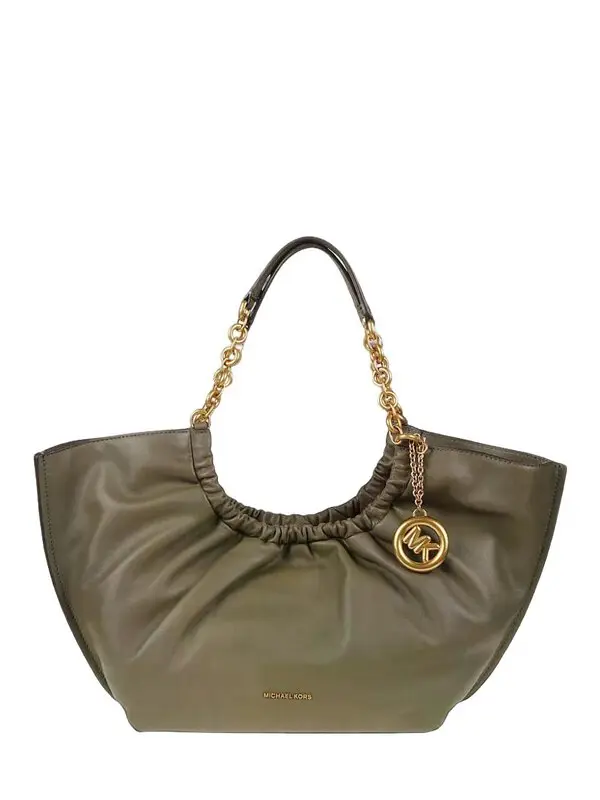 Michael Kors Ruched Chain-link Tote Bag - Green