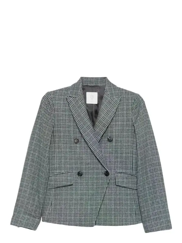Eleventy Houndstooth Double-breasted Blazer - Blue