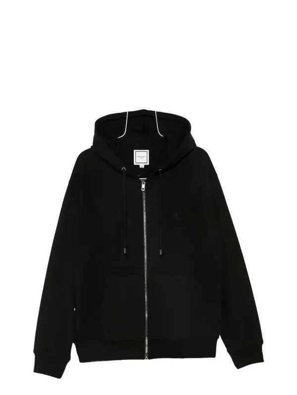 WOOYOUNGMI Logo Patch Zip-up Hoodie - Black