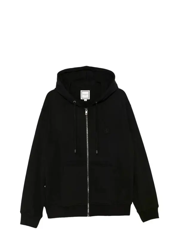 WOOYOUNGMI Logo Patch Zip-up Hoodie - Black