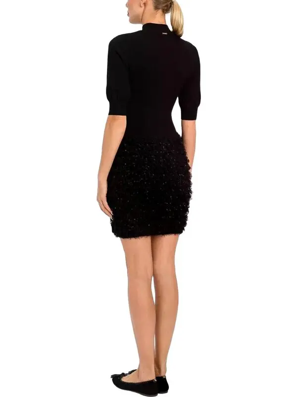 TWINSET Puff Sleeve Mini Dress - Black