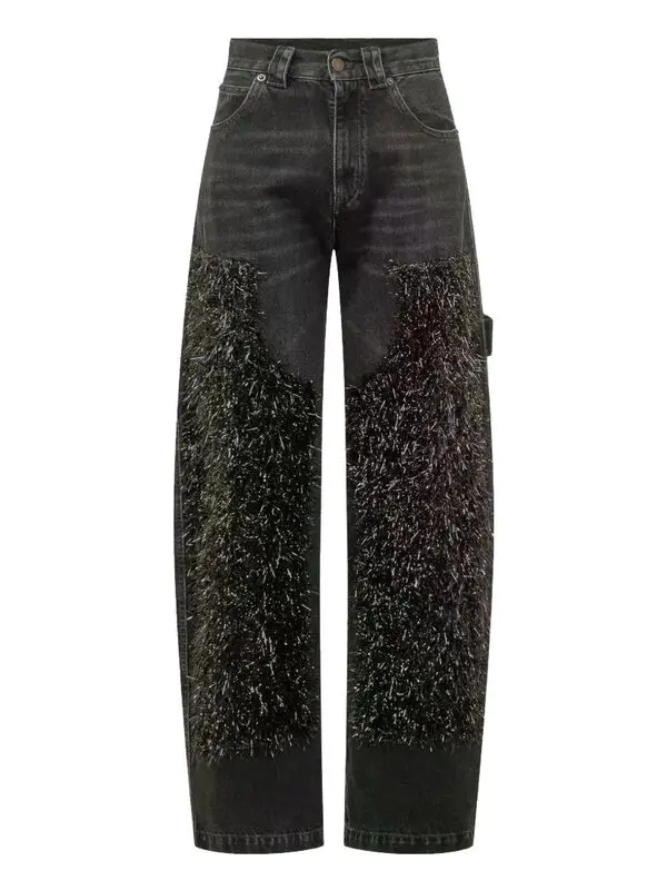 DARKPARK Audrey Fringe-embellished Jeans - Black