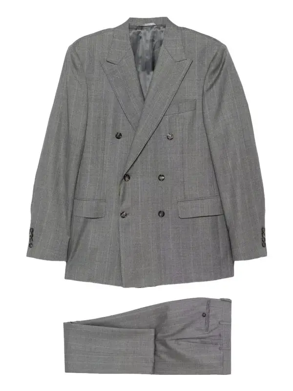 Canali Double-breasted Pinstripe Suit - Grey