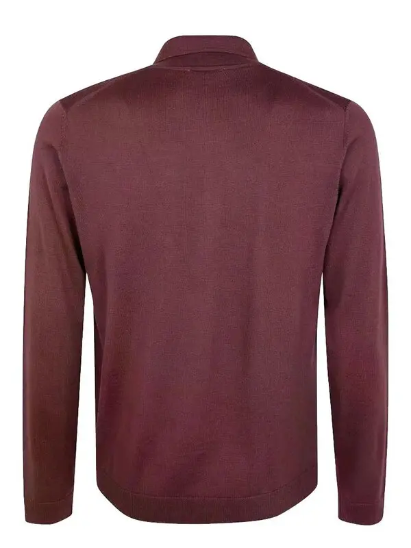 NUUR Long-sleeved Wool Polo Shirt - Red