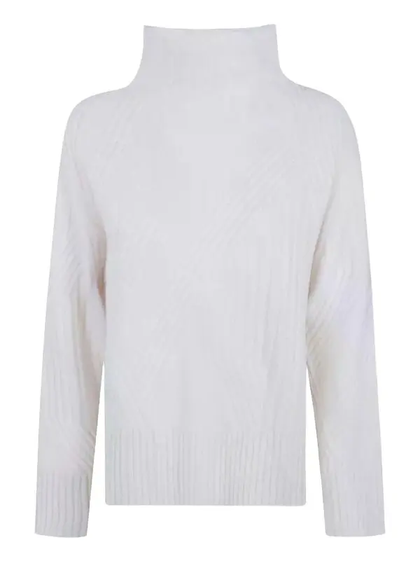 JOSEPH Ribbed-knit Wool High Neck Sweater - White