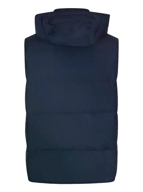 Eleventy Padded Gilet With Detachable Hood - Blue