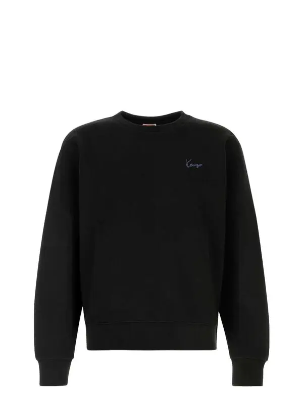 Kenzo Signature Logo-embroidered Crew Neck Sweatshirt - Black