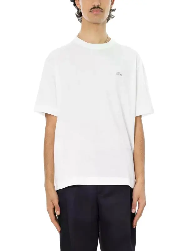 Lacoste Logo Patch Relaxed Fit T-shirt - White