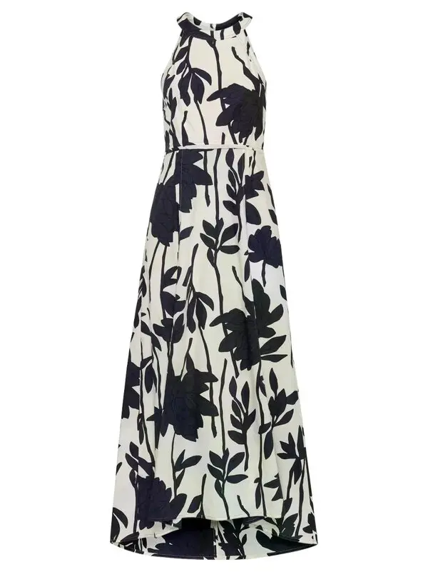 Brunello Cucinelli Sleeveless Floral Print Midi Dress - Blue