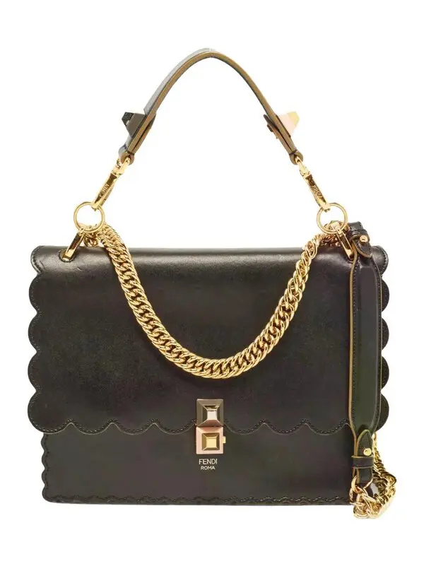 Fendi Medium Kan I Scalloped Shoulder Bag - Black