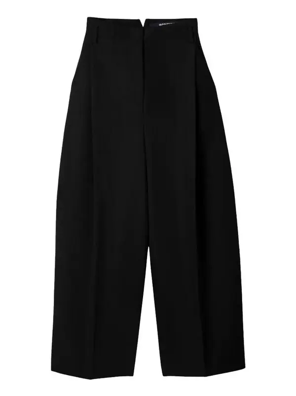 Jacquemus Pleated Cropped Trousers - Black