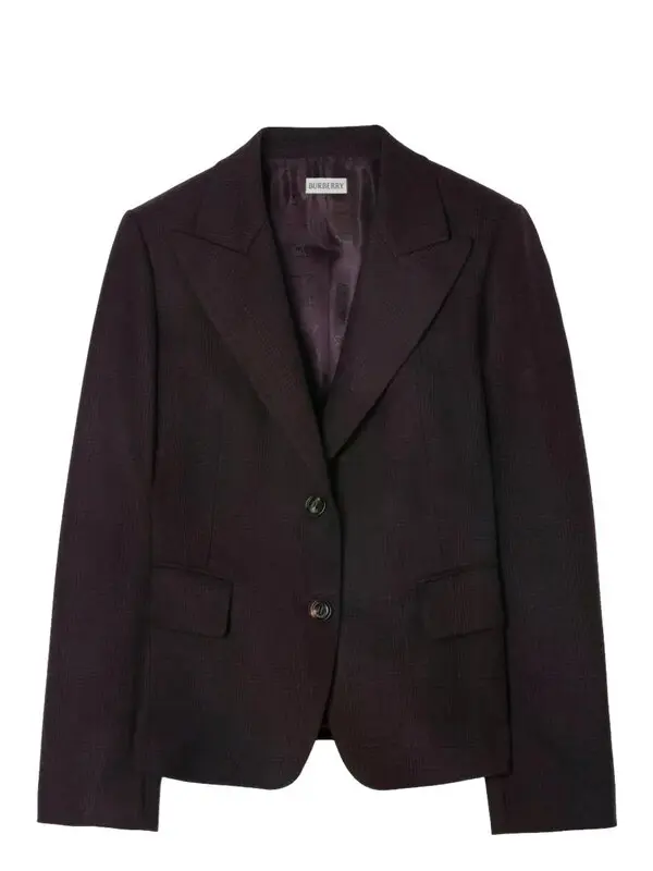 Burberry Prince Of Wales Check Wool Tailored Jacket - Brown