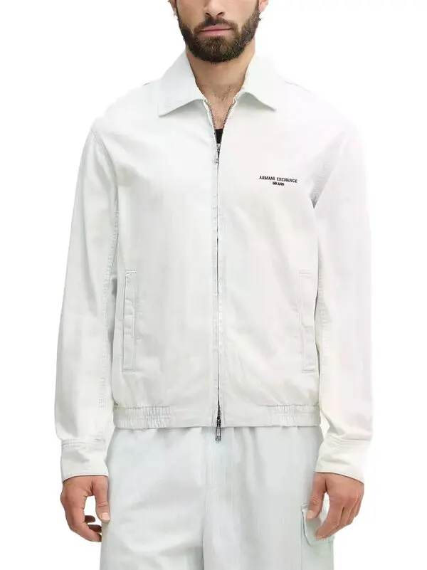 Armani Exchange Logo-embroidered Zip-up Jacket - White