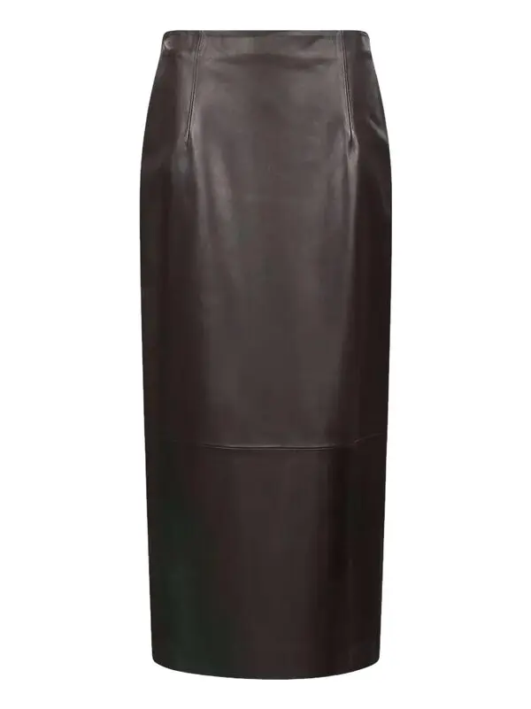 Loulou De Saison Leather Pencil Maxi Skirt - Brown