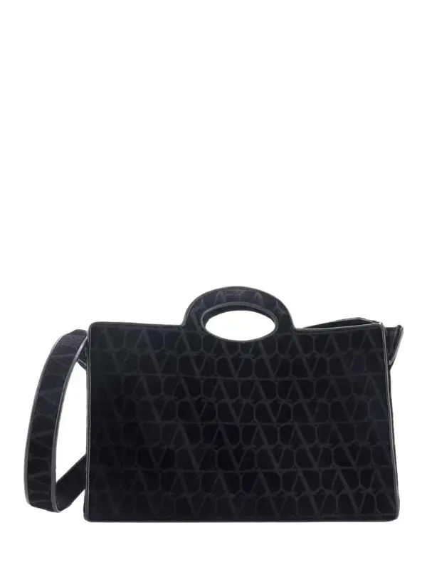 Valentino Garavani Le Troisieme Toile Iconograph Fabric Medium Tote Bag - Black