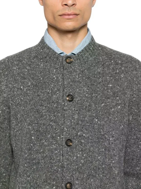 Eleventy Marl Knit Button-up Cardigan - Grey