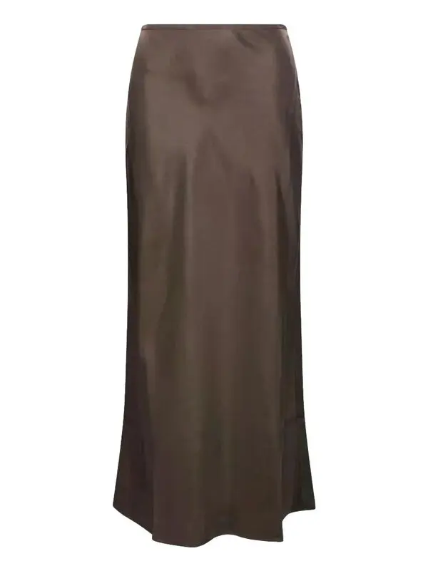 Loulou De Saison Satin Midi Skirt - Brown