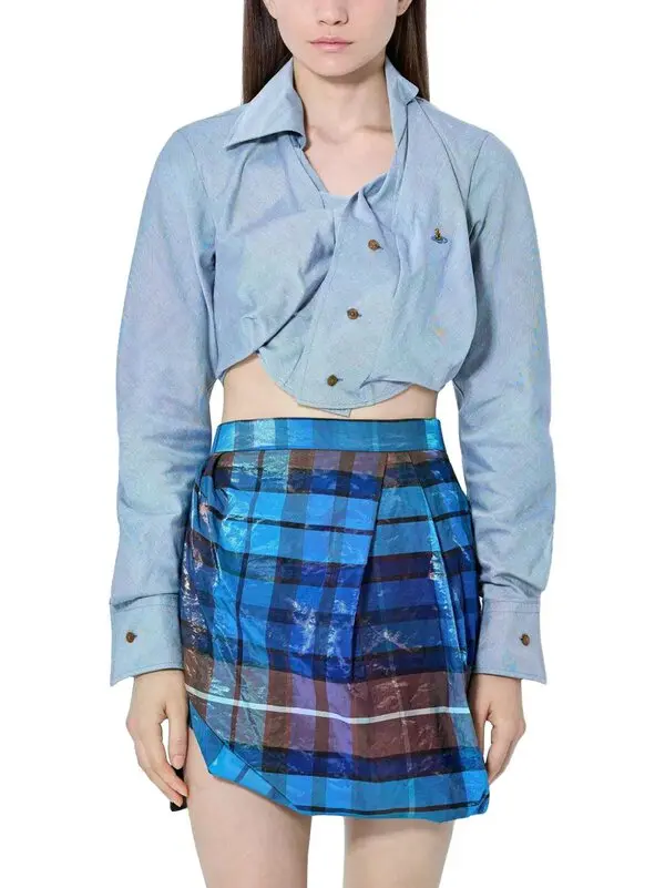 VIVIENNE WESTWOOD Asymmetrical Cropped Shirt - Blue