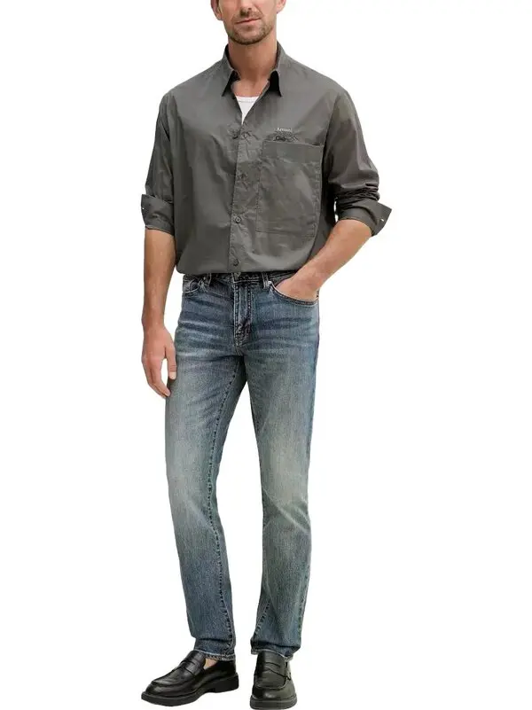 Armani Exchange Whiskering Effect Jeans - Blue