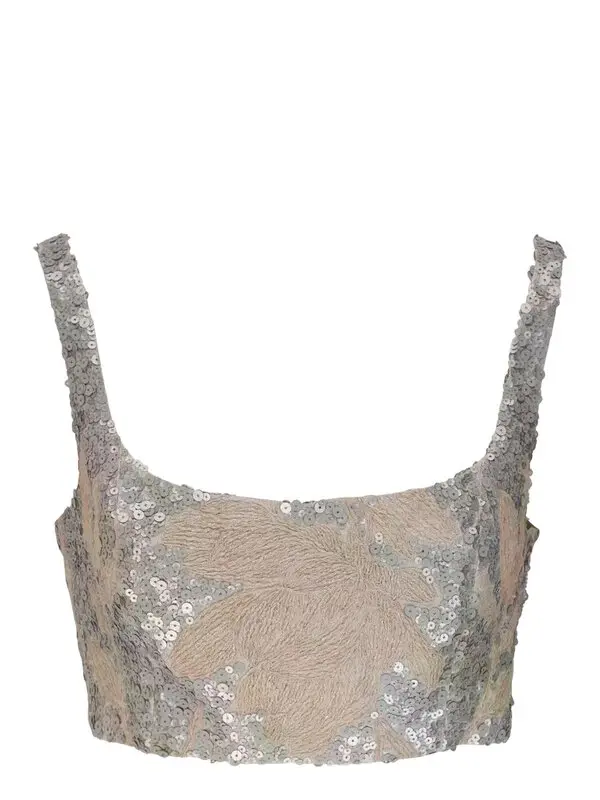 Brunello Cucinelli Sequined Cropped Top - Neutrals