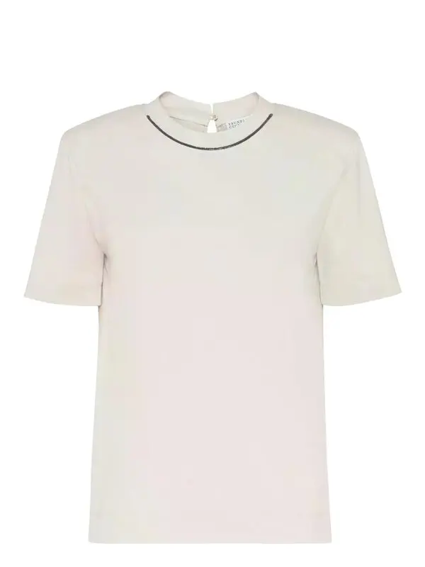 Brunello Cucinelli Monili Chain Cotton T-shirt - Neutrals