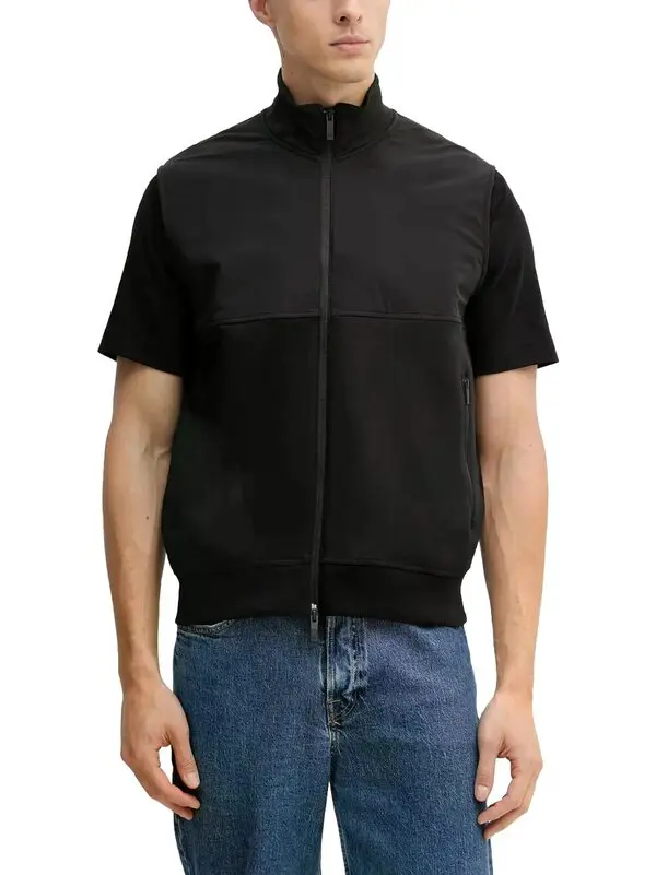 Armani Exchange Panelled Zip-up Gilet - Black