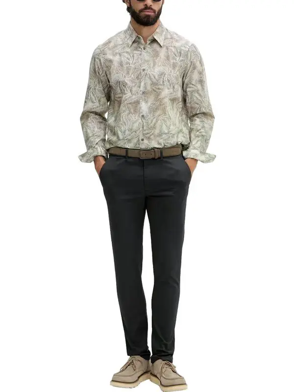 Armani Exchange Leaf-print Long-sleeved Shirt - Neutrals