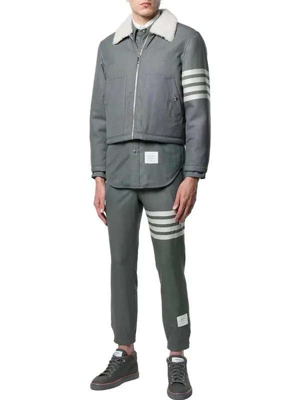 Thom Browne 4-bar Wool Overshirt - Grey