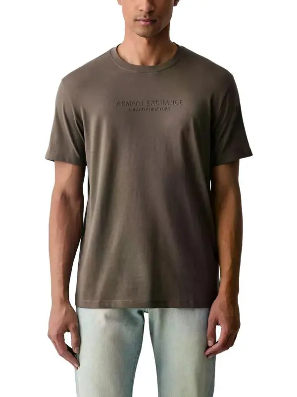Armani Exchange Logo-embossed T-shirt - Brown