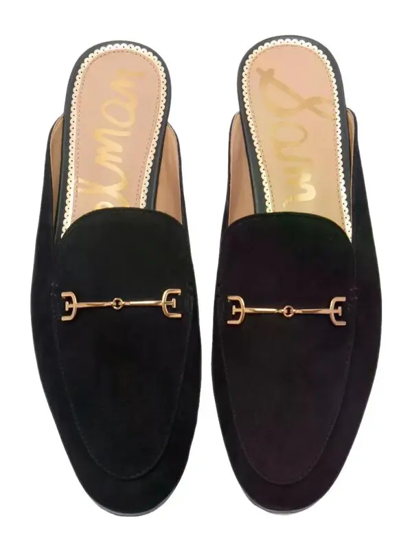 Sam Edelman Linnie Bit Horsebit Suede Loafers - Black