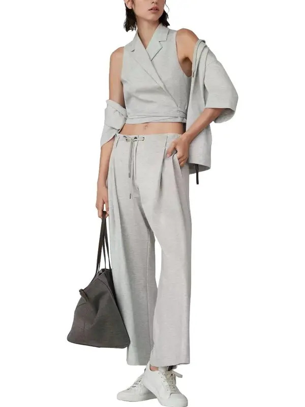 Brunello Cucinelli Sleeveless Wrap Blouse - Grey
