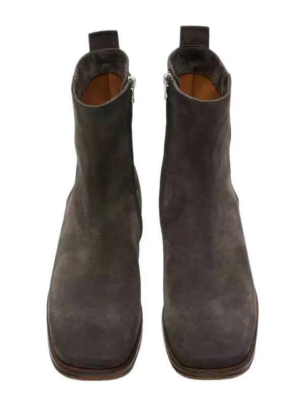 Acne Studios Suede Ankle Boots With Square Toe And Contrasting Details - Grey