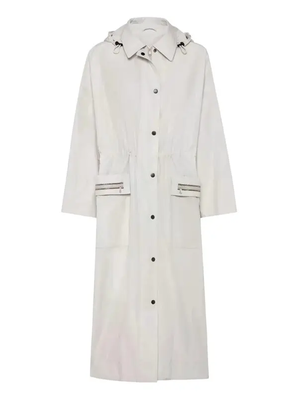 Brunello Cucinelli Single-breasted Hooded Coat - Neutrals