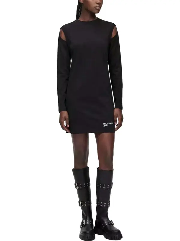 Karl Lagerfeld Cotton Jersey Cut-out Dress - Black