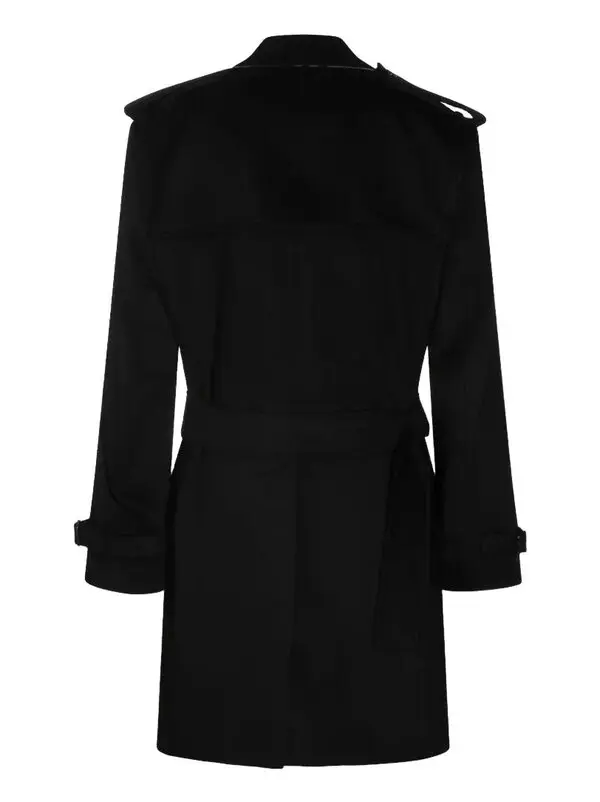 Burberry Double-breasted Belted Cashmere Coat - Black