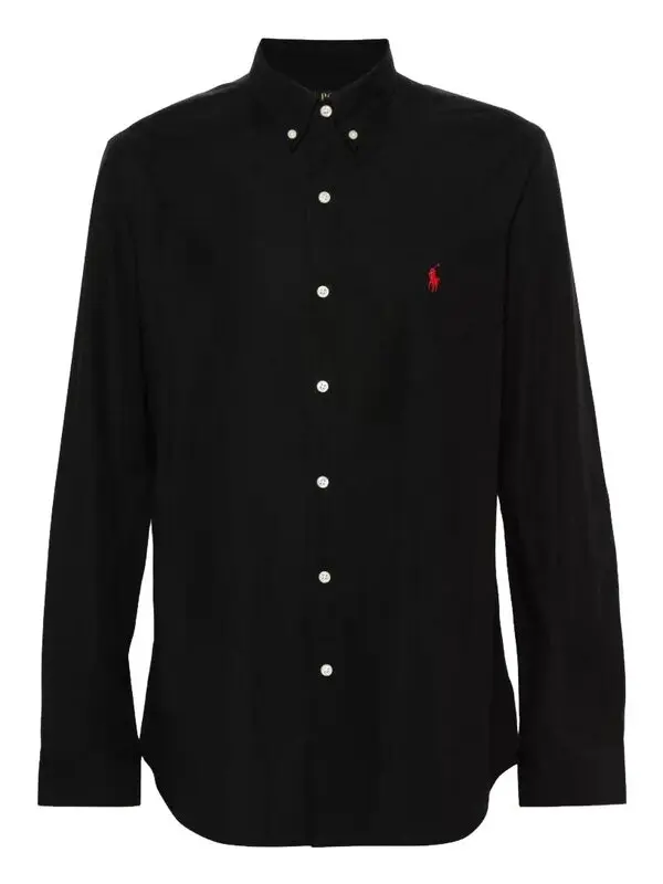 Polo Ralph Lauren Button-down Collar Embroidered-logo Shirt - Black