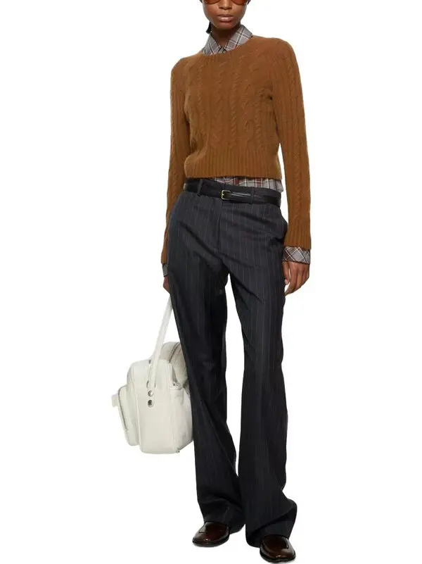 Acne Studios Navy Pinstripe Tailored Trousers - Blue