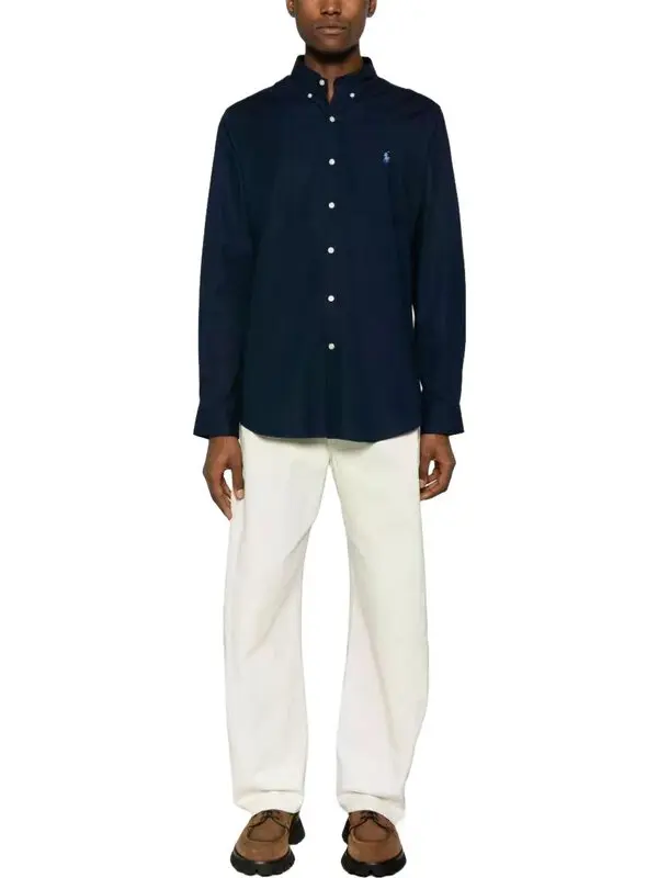Polo Ralph Lauren Embroidered-logo Button-down Shirt - Blue