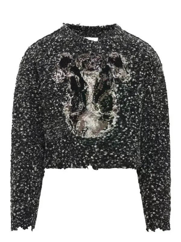 DOUBLET Acting Gas Mask Distressed Knit Sweater - Grey