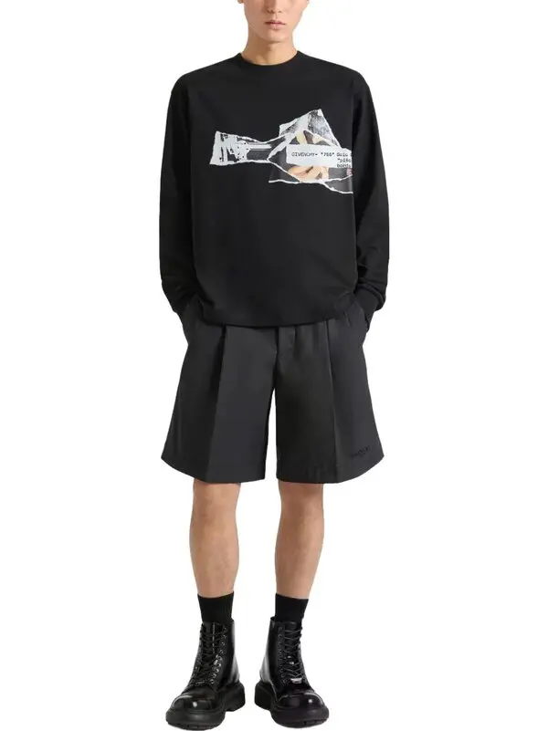 Givenchy Pleated Poplin Shorts - Black
