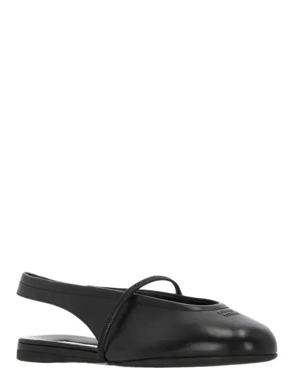 Miu Miu Leather Slingback Ballerinas - Black