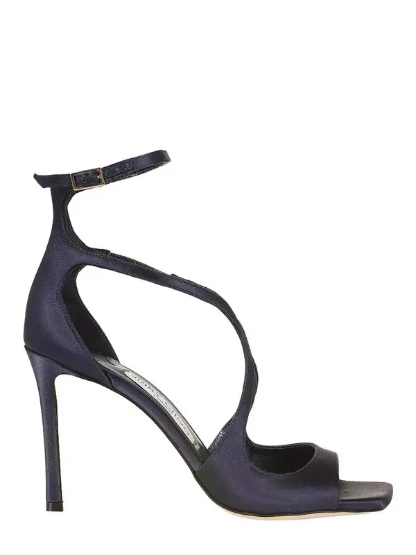 JIMMY CHOO Satin Crossover Strap Sandals - Blue