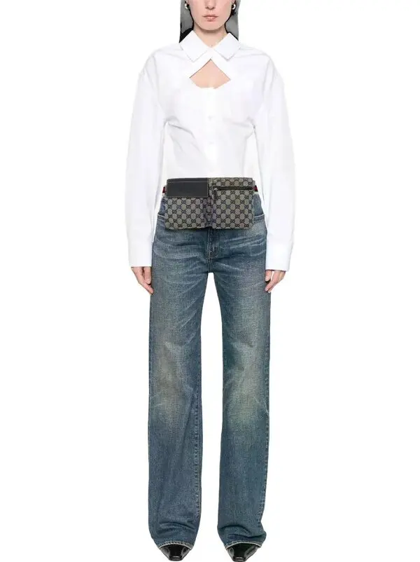 Gucci Gg Canvas Web Double Pocket Belt Bag - Neutrals