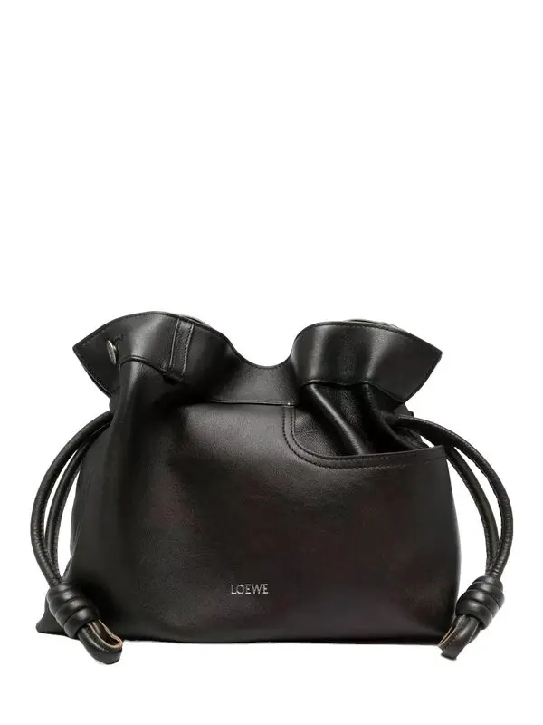 Loewe Flamenco Clutch Medium In Shiny Calfskin - Brown